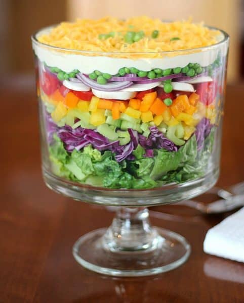 Classic Layered Salad Recipe (Easy Make-Ahead Potluck Salad)